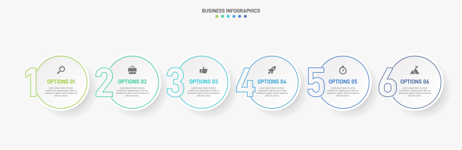 Horizontal progress bar featuring 6 arrow-shaped Vector Image