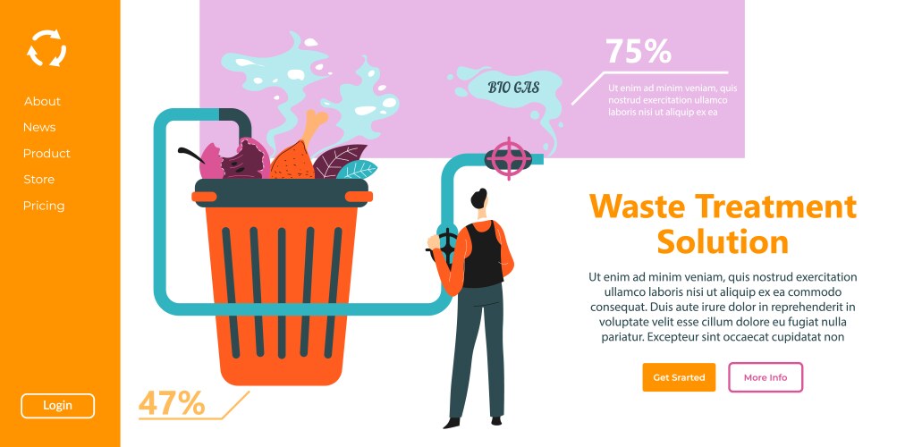 Waste recycling infographic concept Royalty Free Vector