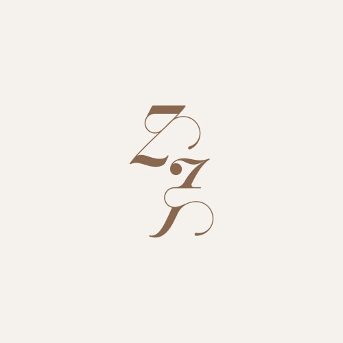Wz letter wedding concept design ideas luxury Vector Image