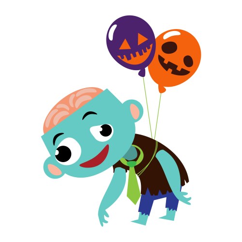 Cartoon halloween zombie kid character Royalty Free Vector