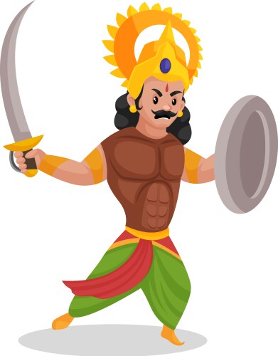 Arjuna puppets character Royalty Free Vector Image