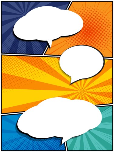 Comic book pop art cartoon layout template Vector Image