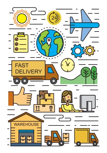 Logistics - flat design style Royalty Free Vector Image