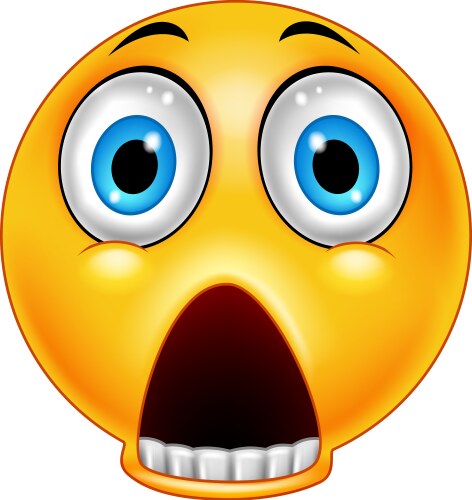 Cartoon annoyed smiley emoticon Royalty Free Vector Image