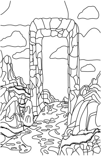 Magic portal coloring page Royalty Free Vector Image