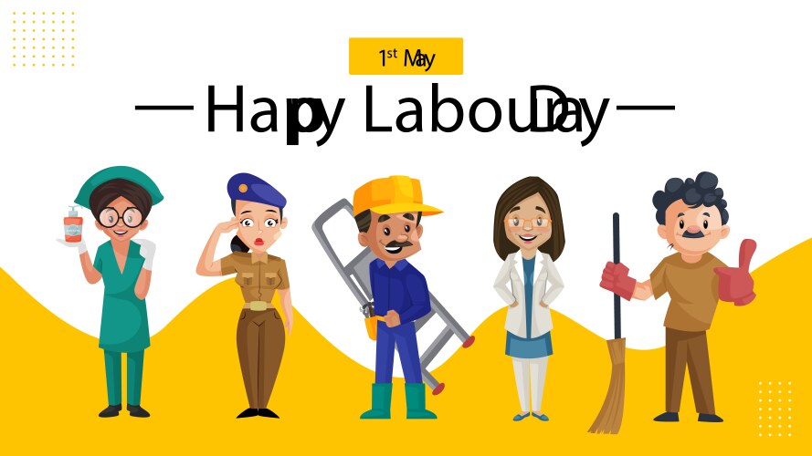 Professional workers labor day cartoons Royalty Free Vector