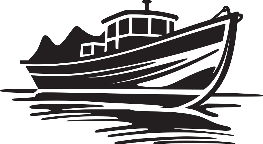 Boat - minimalist and flat logo Royalty Free Vector Image