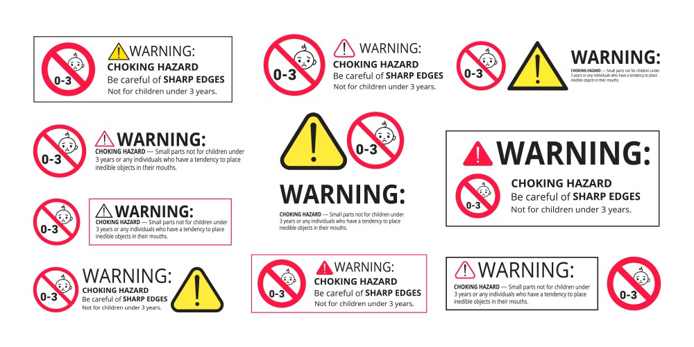 Choking Hazard Warning Sticker Royalty Free Vector Image