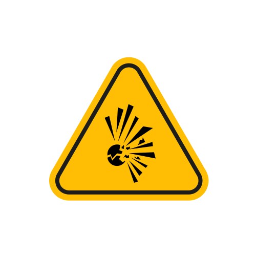 Explosive materials hazard sign icon set warning Vector Image