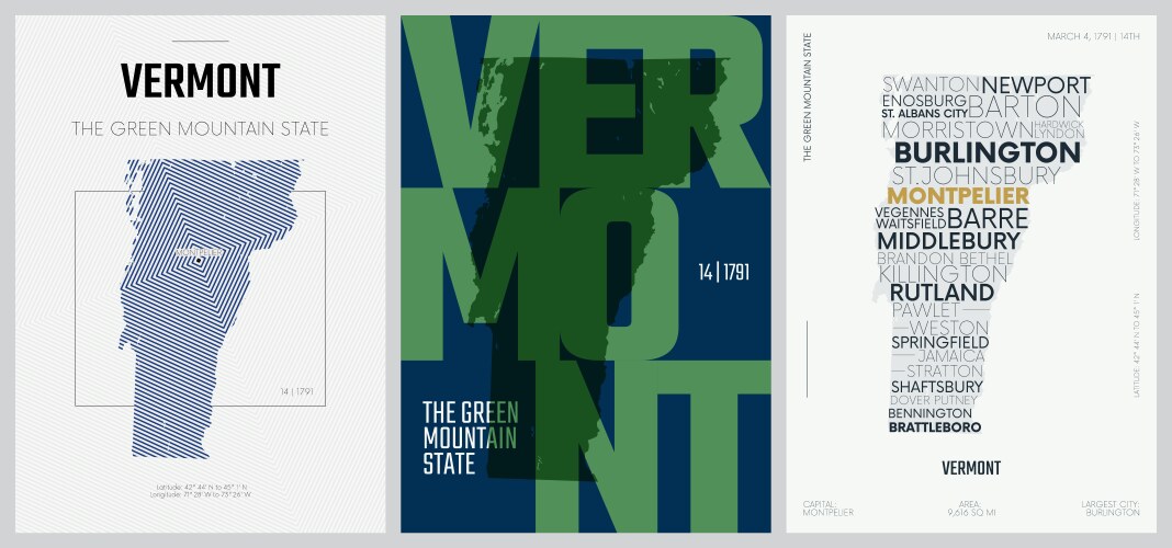 2 50 sets us state posters with name Royalty Free Vector