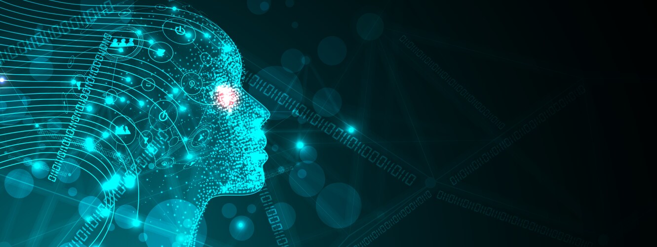 Abstract Artificial Intelligence Cloud Computing Vector Image