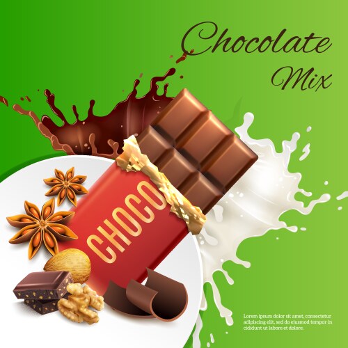 Cocoa realistic frame Royalty Free Vector Image