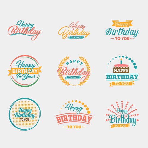 Happy birthday typography Royalty Free Vector Image