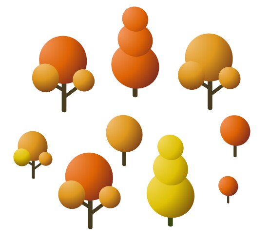 Minimal landscape trees forest tree with green Vector Image