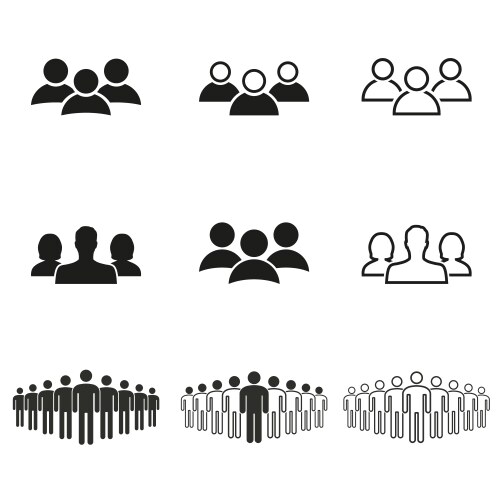 People group icon set working team Royalty Free Vector Image