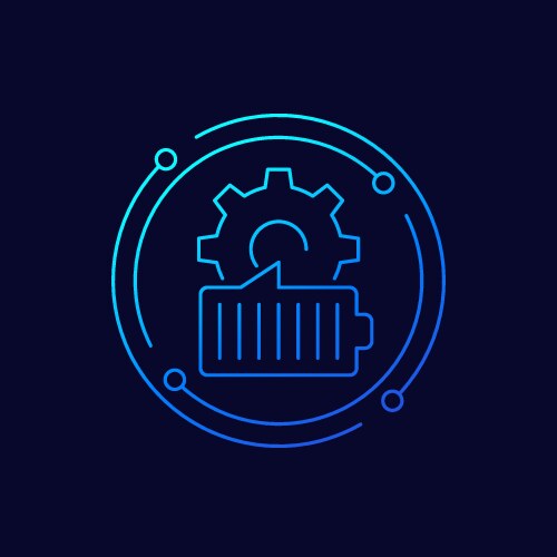 Power management icon with an accumulator Vector Image