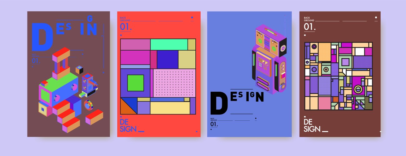 Trendy abstract colorful geometric collage Vector Image