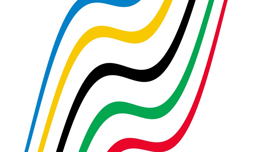 Abstract colorful curly line isolated on white Vector Image