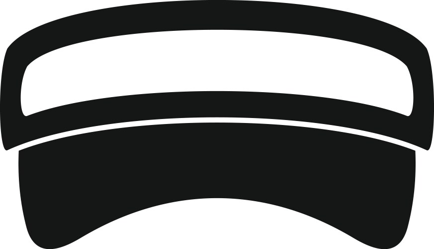 Black sun visor cap protecting from sunlight icon Vector Image