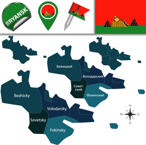 Kaliningrad oblast map Royalty Free Vector Image