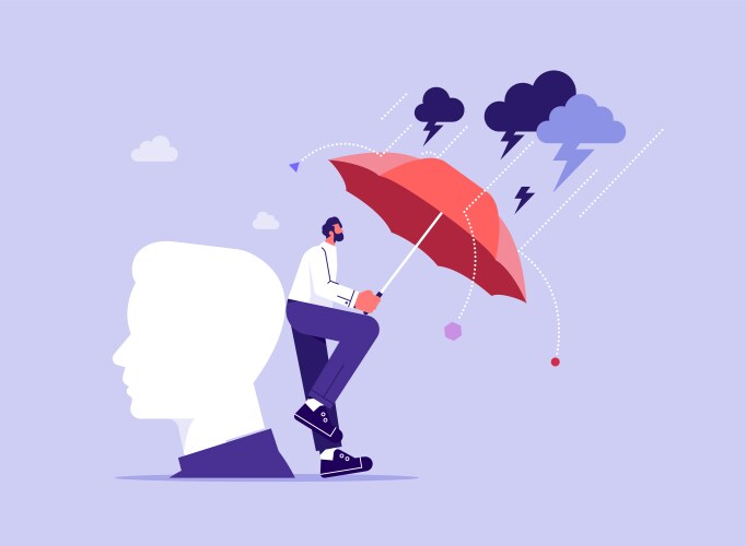 Self control mental process concept Royalty Free Vector