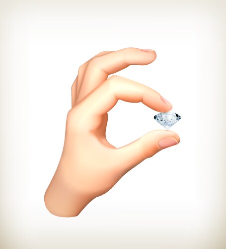 Hand with diamond Royalty Free Vector Image - VectorStock
