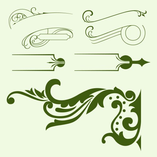 Green swash ornamental with leaf Royalty Free Vector Image
