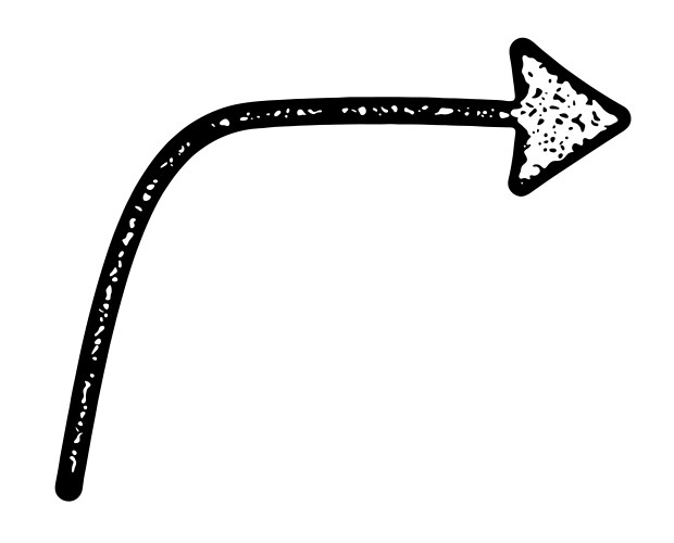 Black textured rightward arrow Royalty Free Vector Image