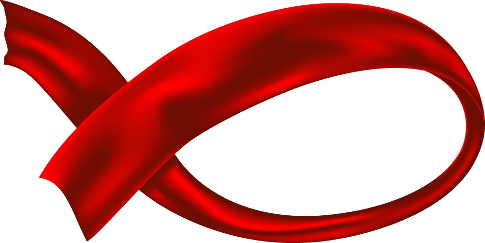 Red textile ribbon with cross bow Royalty Free Vector Image
