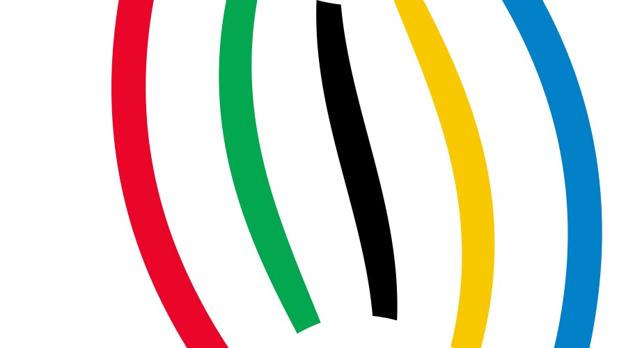 Abstract colorful curly line isolated on white Vector Image