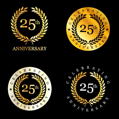 Anniversary golden labels Royalty Free Vector Image
