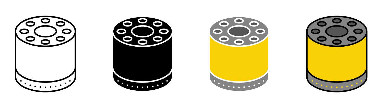 Oil filter icon set car engine fuel filtration Vector Image