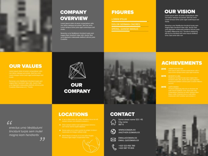 Company profile template with mission vision Vector Image