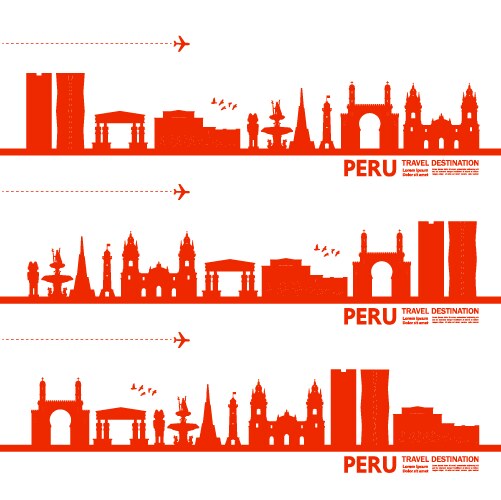 Peru printable patches spanish and native Vector Image