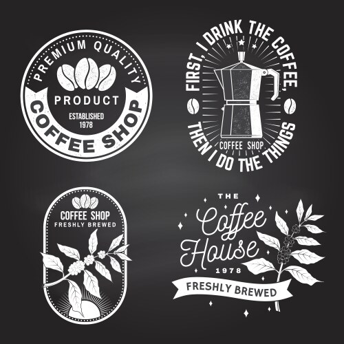 Coffee set elements chalkboard Royalty Free Vector Image