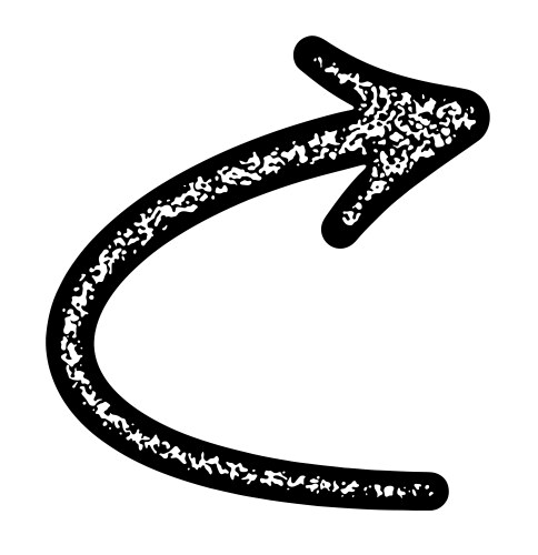 Black textured rightward arrow Royalty Free Vector Image