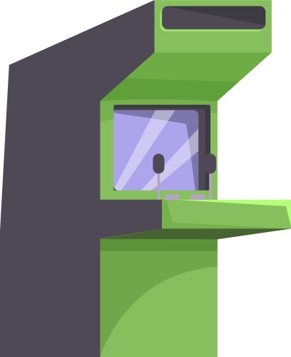 Green arcade game machine standing upright Vector Image