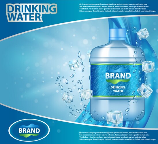 Pure sparkling water ad plastic bottle Royalty Free Vector