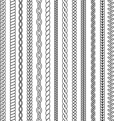 Braid borders abstract braids border set Vector Image