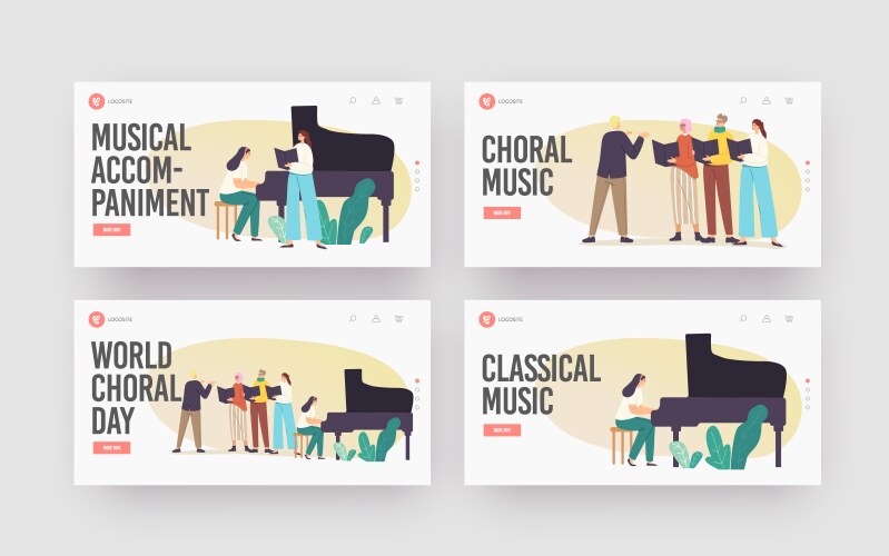 Live music concert promo brochure template Vector Image
