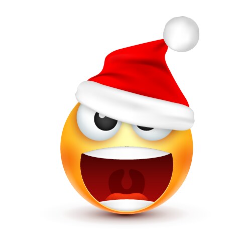 Christmas hat and smiley Royalty Free Vector Image