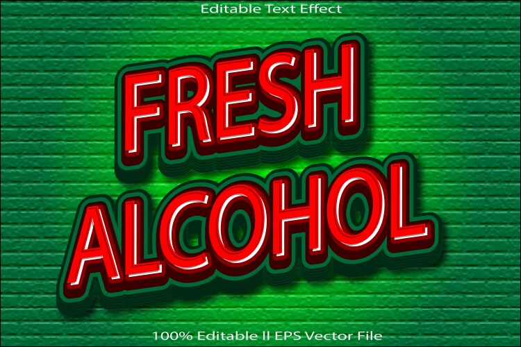 Alcohol bottles editable text effect Royalty Free Vector