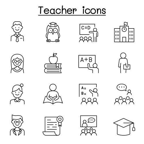 Teacher teaching in classroom Royalty Free Vector Image