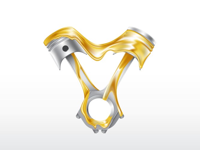 Two crossed pistons in burning flame Royalty Free Vector