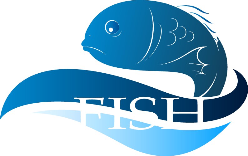 Fish blue symbol Royalty Free Vector Image - VectorStock