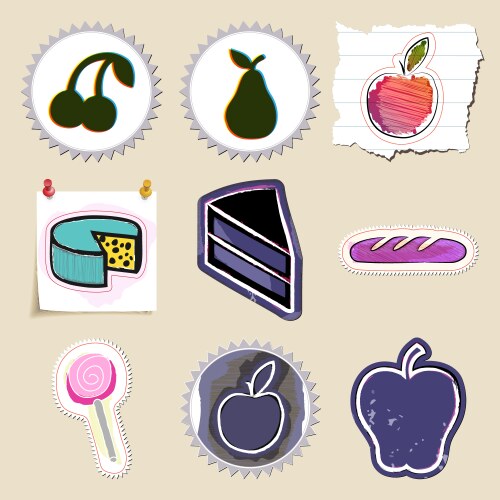 Food emblems Royalty Free Vector Image - VectorStock