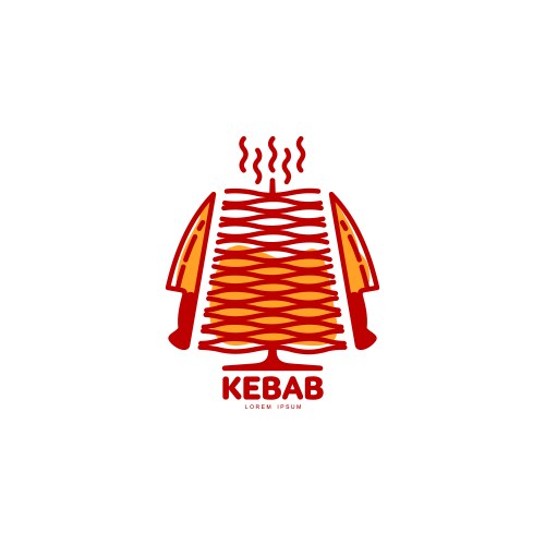 Doner kebab label colorful detailed Royalty Free Vector