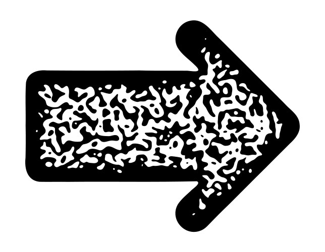 Black textured rightward arrow Royalty Free Vector Image