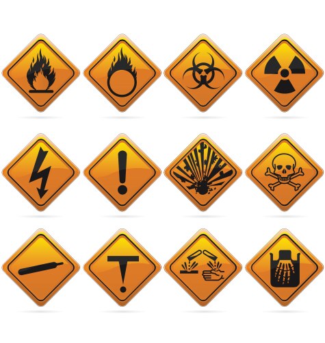 Hazard signs Royalty Free Vector Image - VectorStock