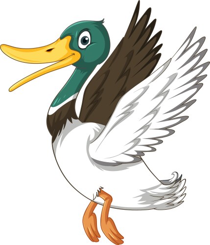 Cartoon mallard duck waving isolated Royalty Free Vector
